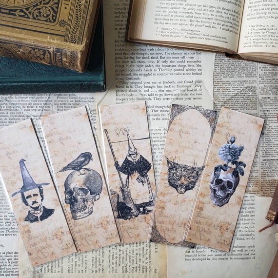 Halloween Bookmark Set Bookmarks for Women Set of 5 Spooky | Etsy