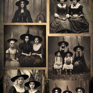 Halloween Creepy Witch Photos, Printable Witchy Photographs, Vintage ...