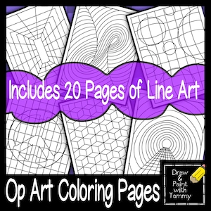 Printable Op Art Coloring Pages: 40 Optical Illusion Designs (digital ...