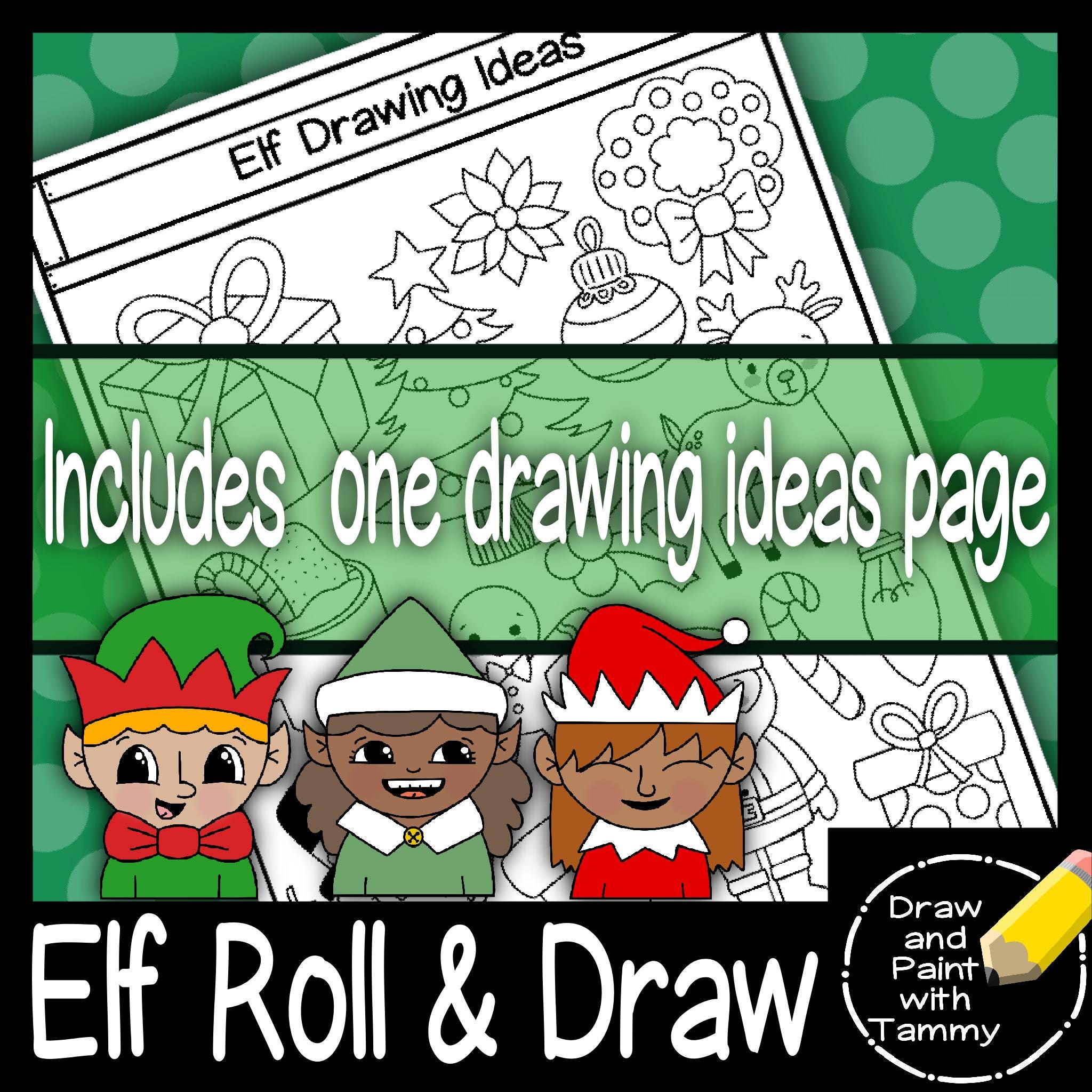 Roll an Elf A Christmas Elf Roll and Draw Art Game Art Sub Activity for ...