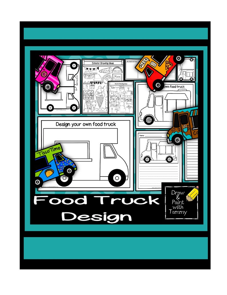 Printable Design A Food Truck Art and Writing Activity Fold and Draw ...