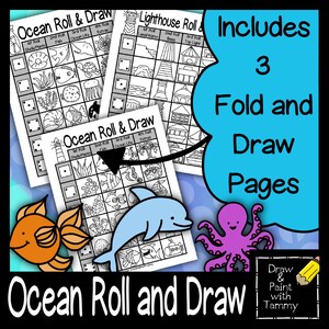 Roll an Ocean Theme Art Game Set Including a Lighthouse Roll and Draw ...