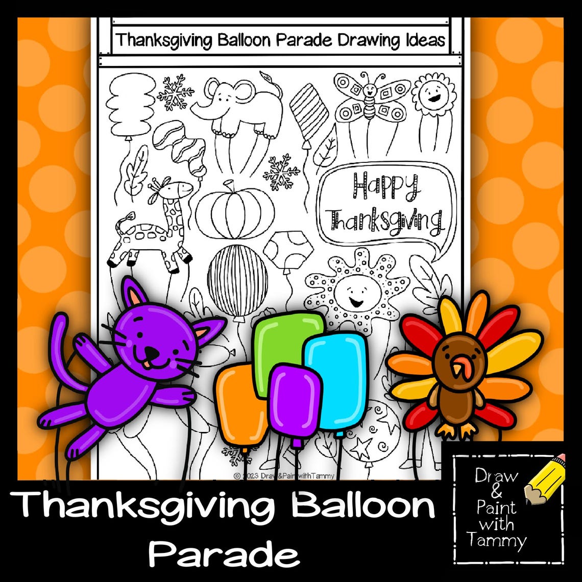 Roll a Thanksgiving Day Balloon Parade Roll and Draw Art Writing Sub ...