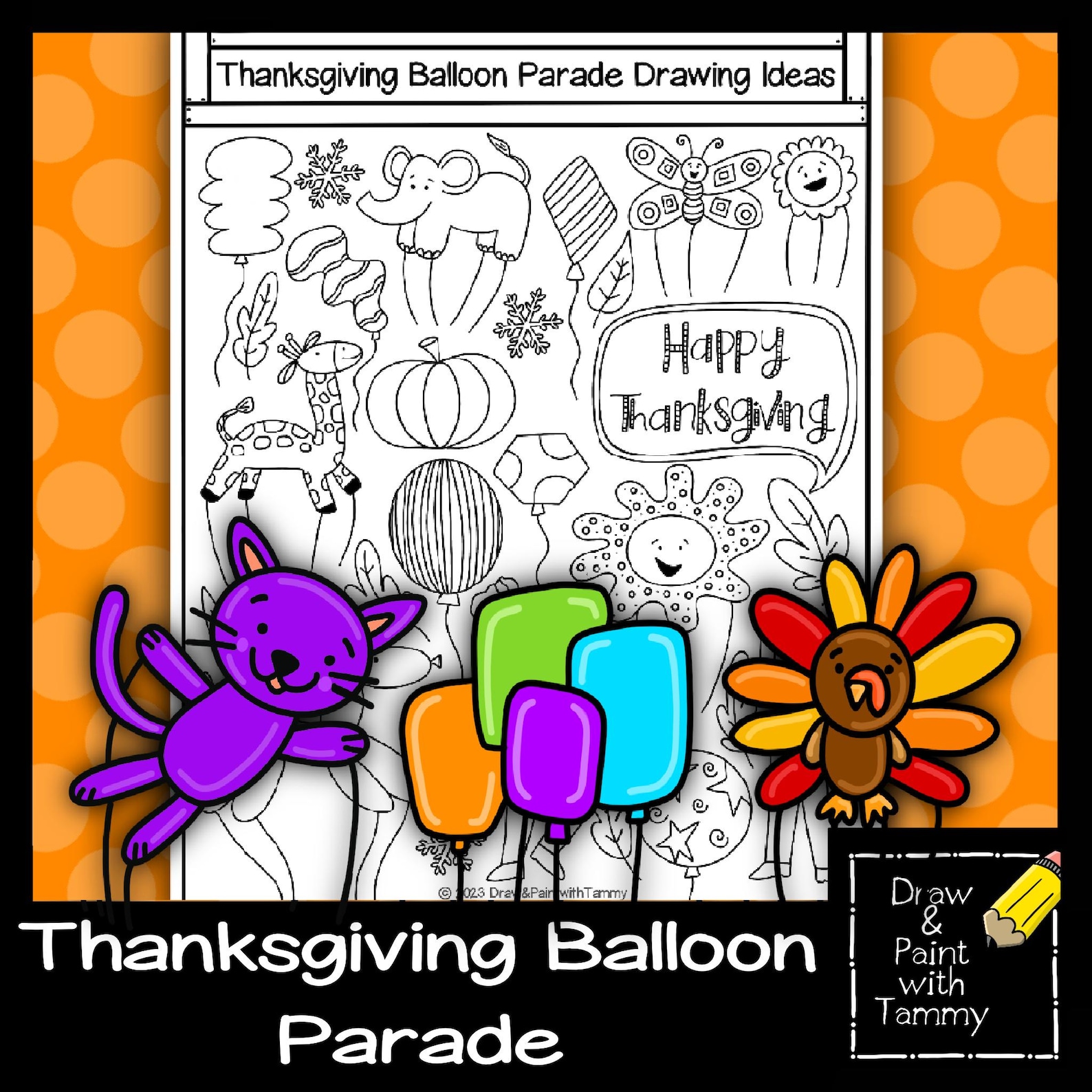 Roll a Thanksgiving Day Balloon Parade Roll and Draw Art Writing Sub ...