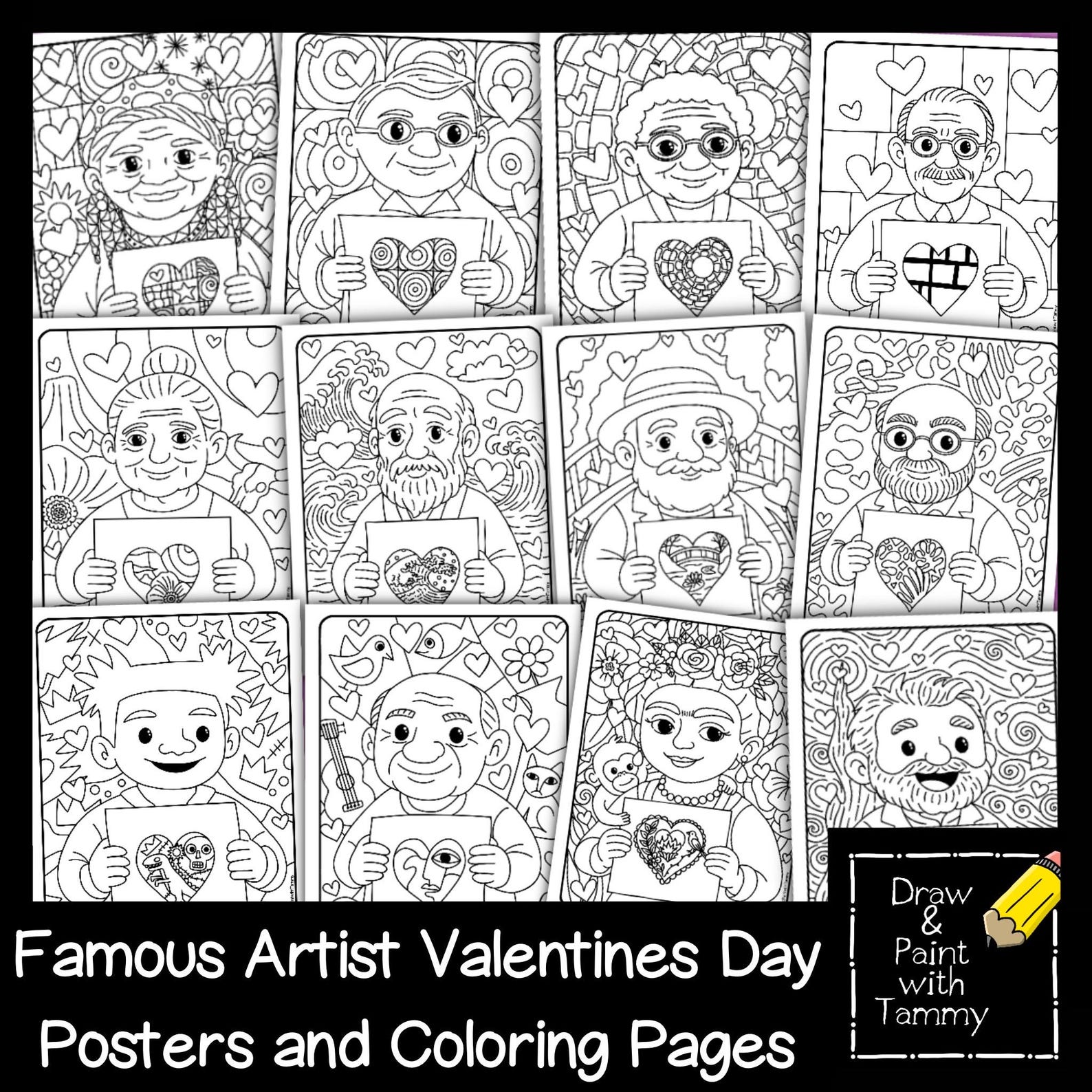 Artist Inspired Valentine’s Day Posters and Coloring Pages Art Bulletin ...
