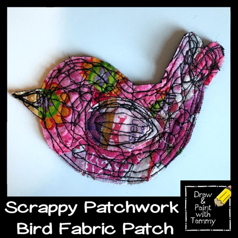 Scrappy Patchwork Bird Fabric Patch Sew-on or Iron-on Option - Etsy
