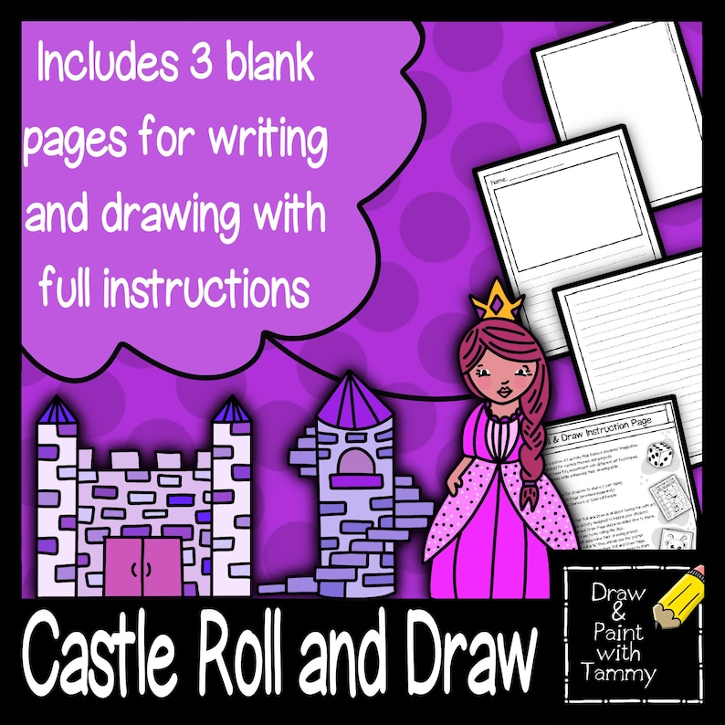 Castle Roll and Draw Art Game: Printable Art Lesson (PDF) - Etsy