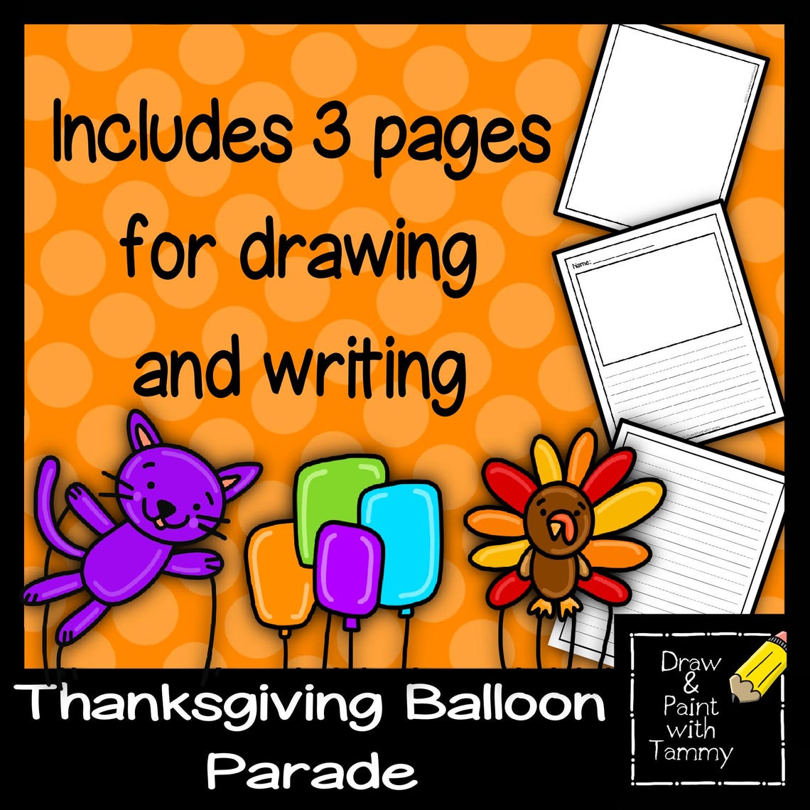 Roll a Thanksgiving Day Balloon Parade Roll and Draw Art Writing Sub ...