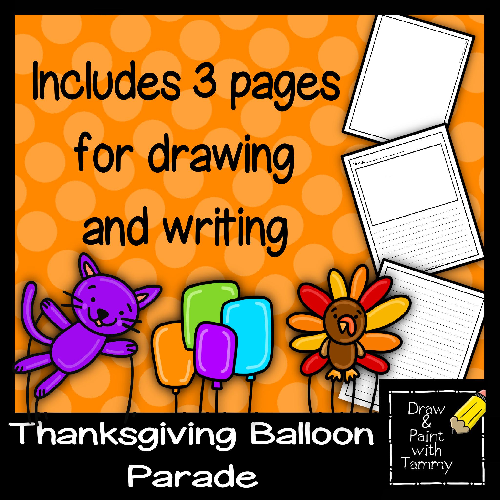 Roll a Thanksgiving Day Balloon Parade Roll and Draw Art Writing Sub ...