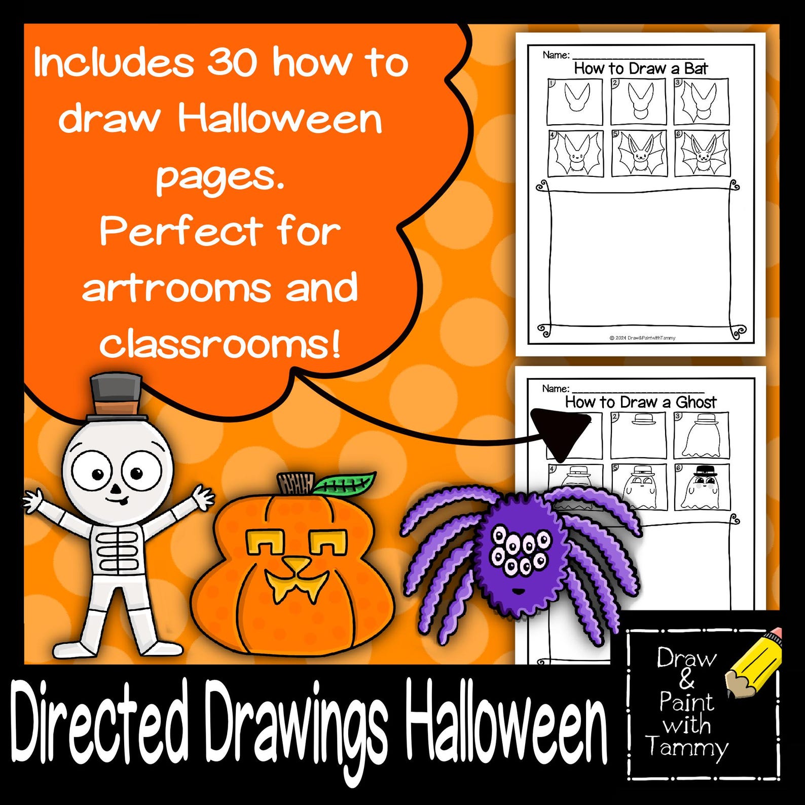 How to Draw Halloween Directed Drawing Halloween With Draw and Write ...