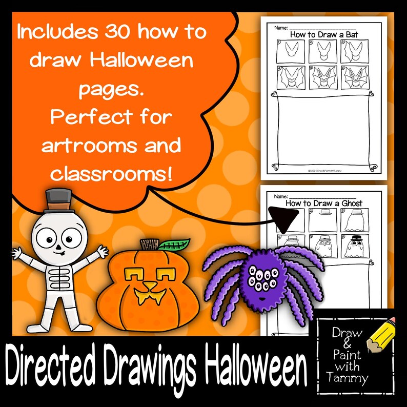 How to Draw Halloween Directed Drawing Halloween With Draw and Write ...