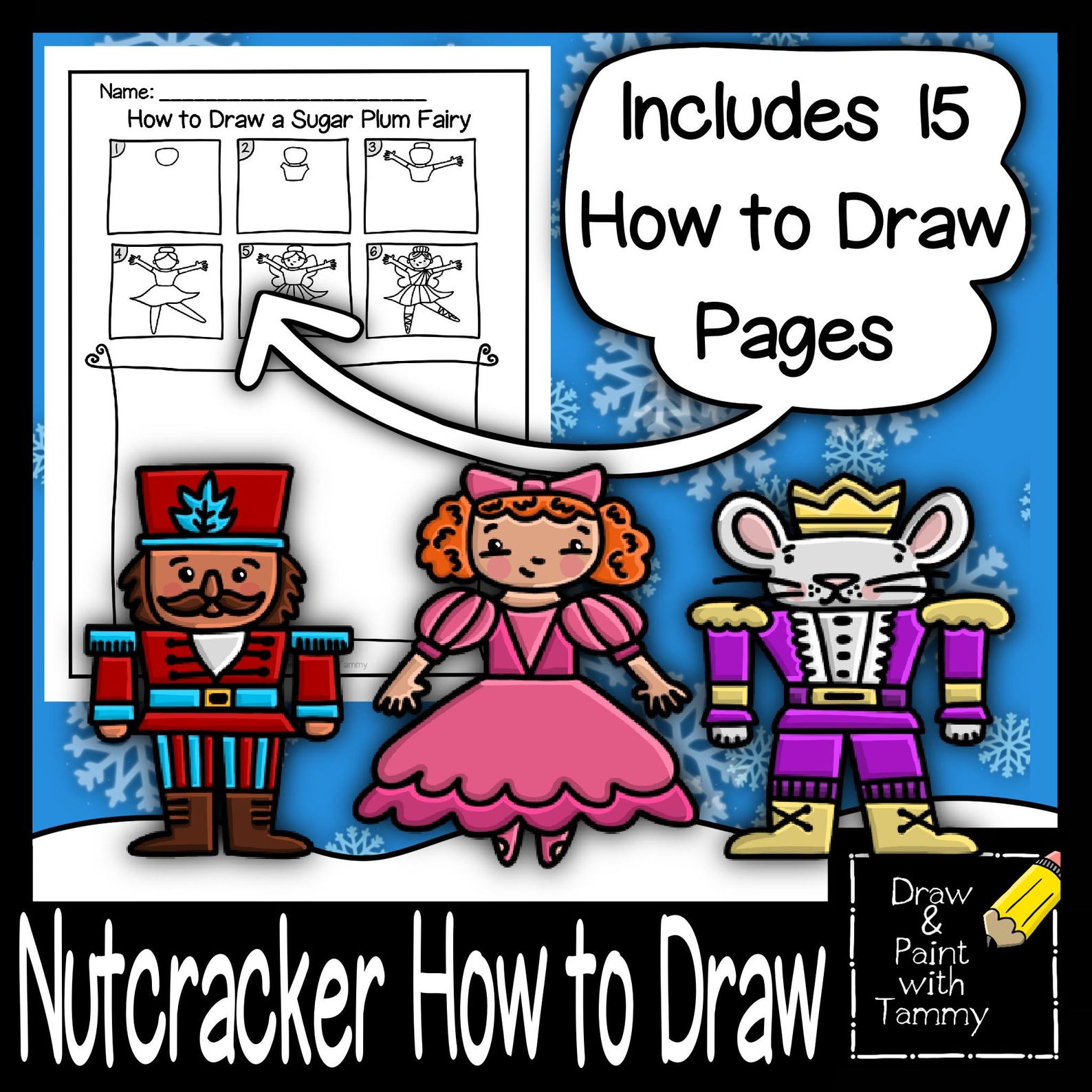 How to Draw Nutcracker Ballet Christmas Draw and Write Winter Craft ...