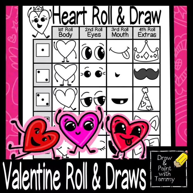 Roll a Valentine’s Day House Heart Landscape Roll and Draw Art Game ...