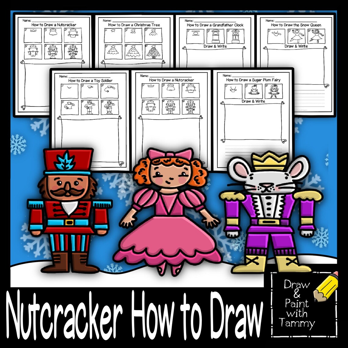 How to Draw Nutcracker Ballet Christmas Draw and Write Winter Craft ...