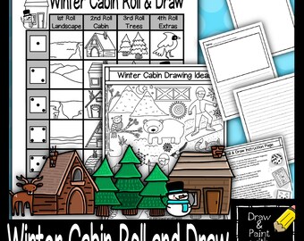 Winter Cabin Roll and Draw Art Game (printable) - Etsy