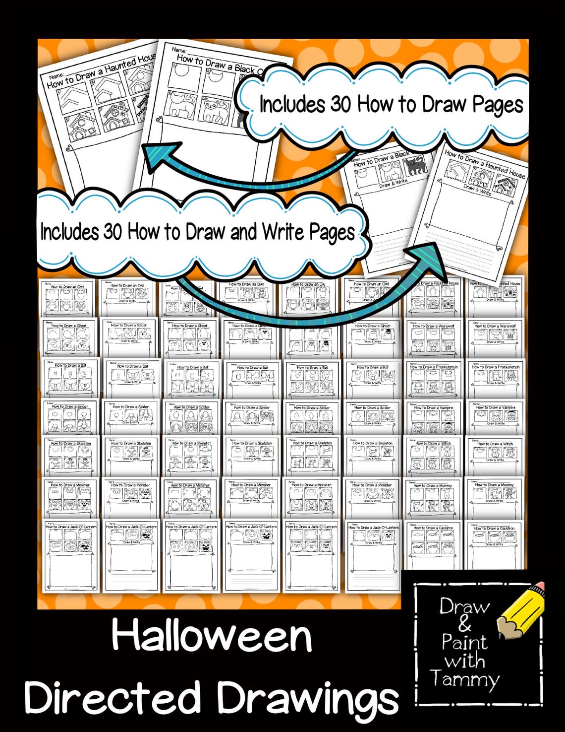 How to Draw Halloween Directed Drawing Halloween With Draw and Write ...