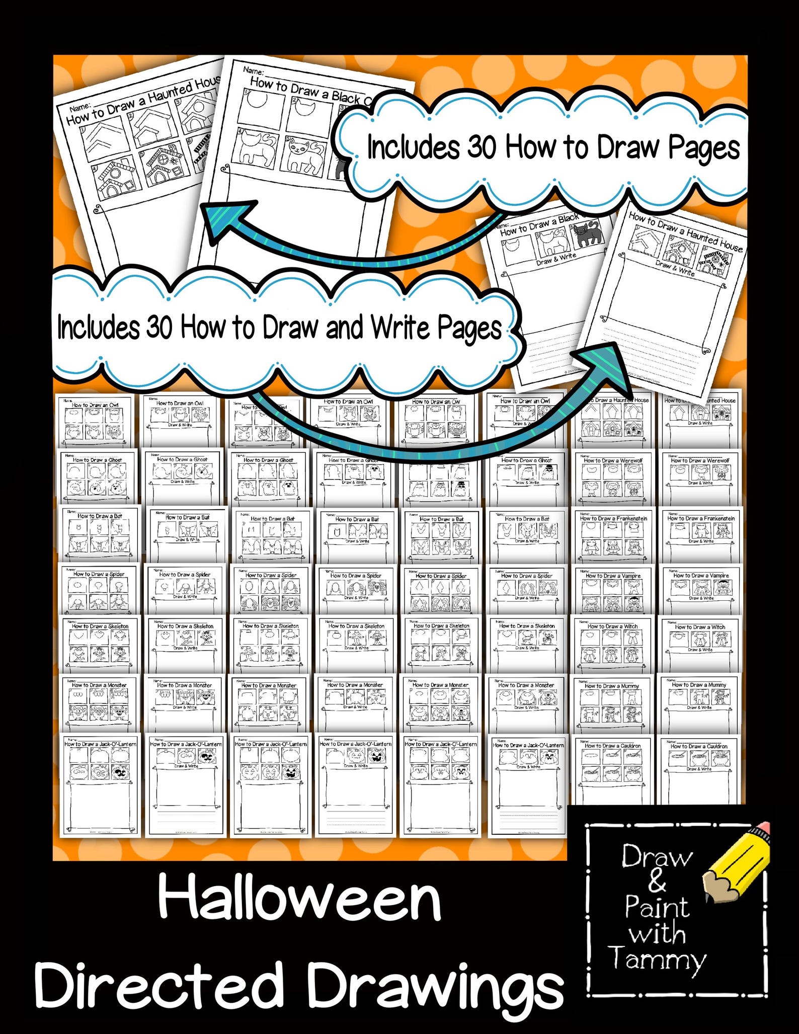 How to Draw Halloween Directed Drawing Halloween With Draw and Write ...
