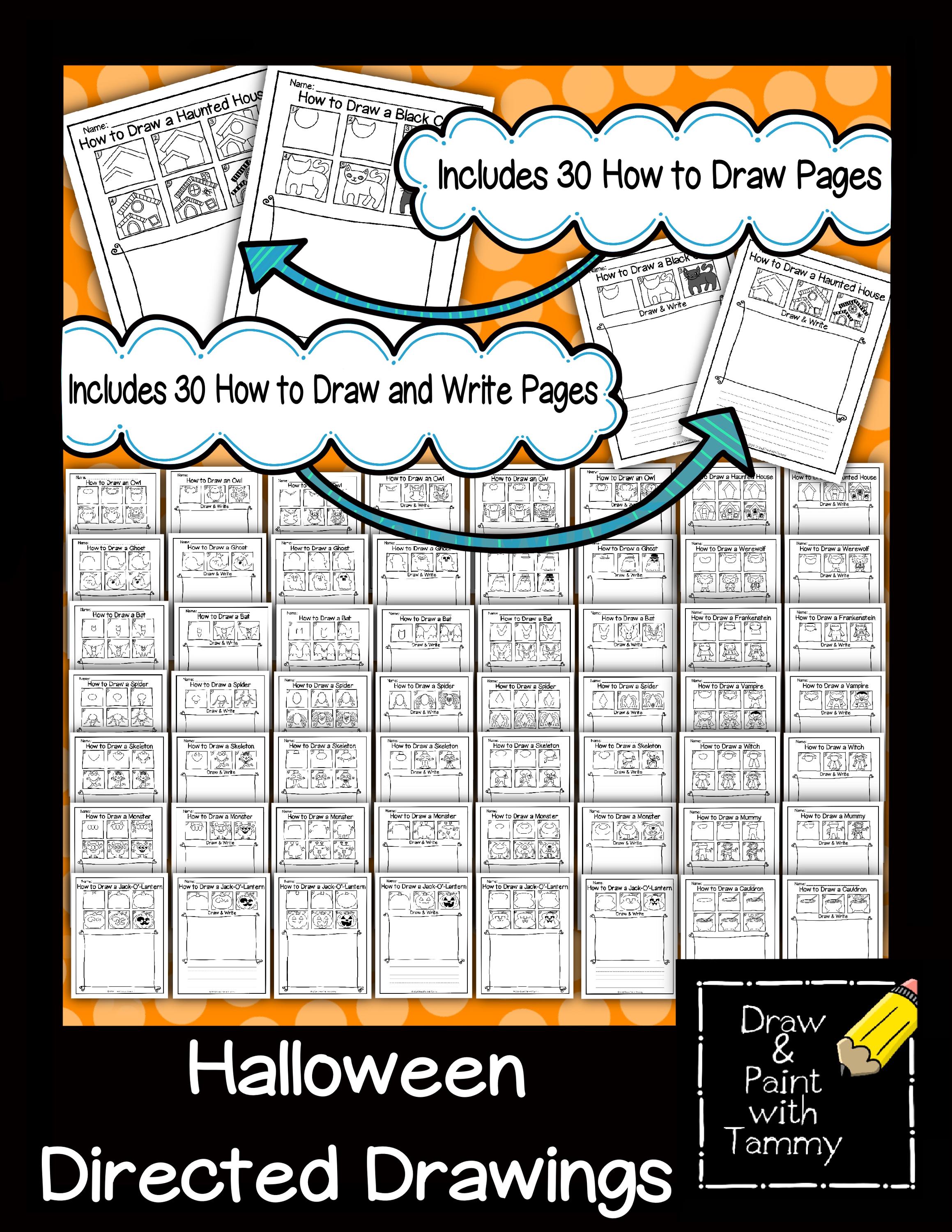 How to Draw Halloween Directed Drawing Halloween With Draw and Write ...