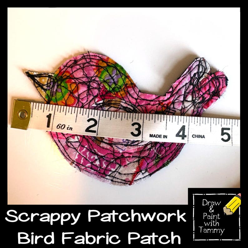 Scrappy Patchwork Bird Fabric Patch Sew-on or Iron-on Option - Etsy