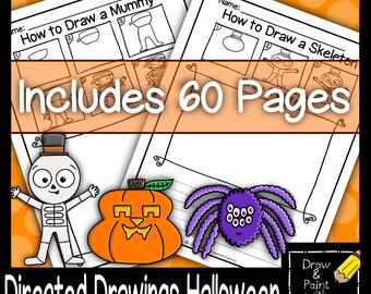 How to Draw Halloween Directed Drawing Halloween With Draw and Write ...