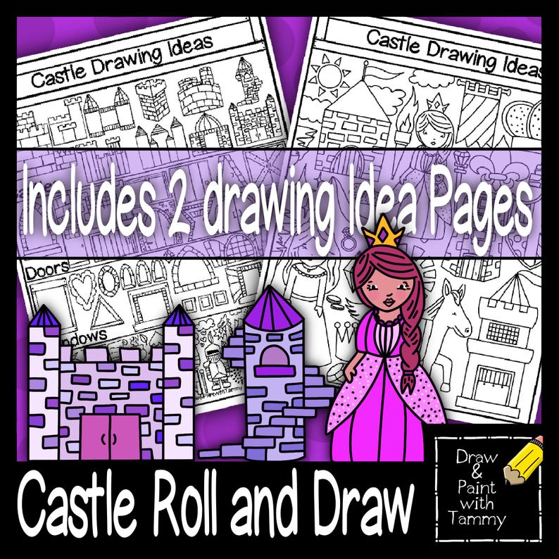 Castle Roll and Draw Art Game: Printable Art Lesson (PDF) - Etsy