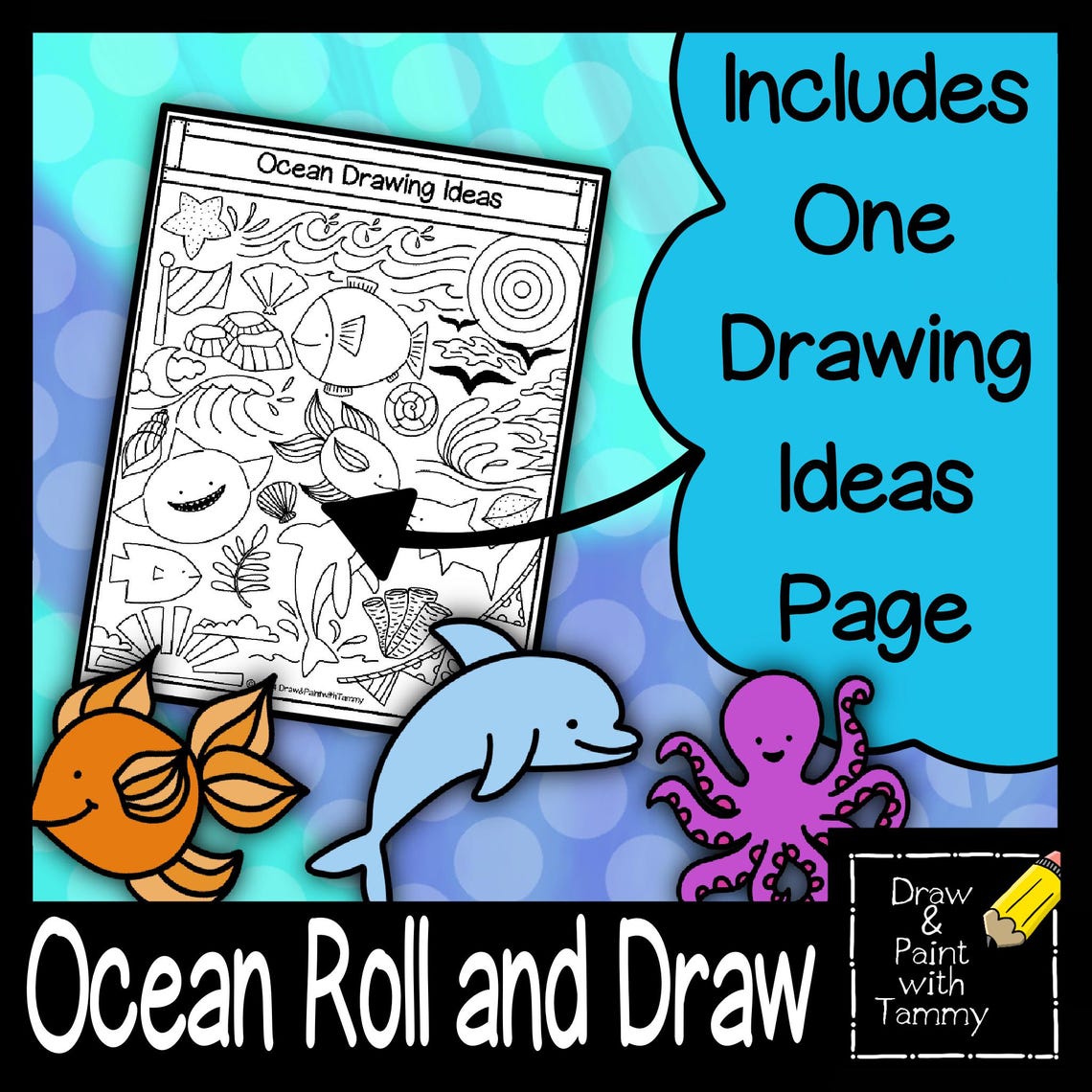 Roll an Ocean Theme Art Game Set Including a Lighthouse Roll and Draw ...
