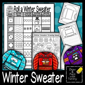 Roll a Winter Sweater Roll and Draw Fun Ugly Sweater Christmas ...