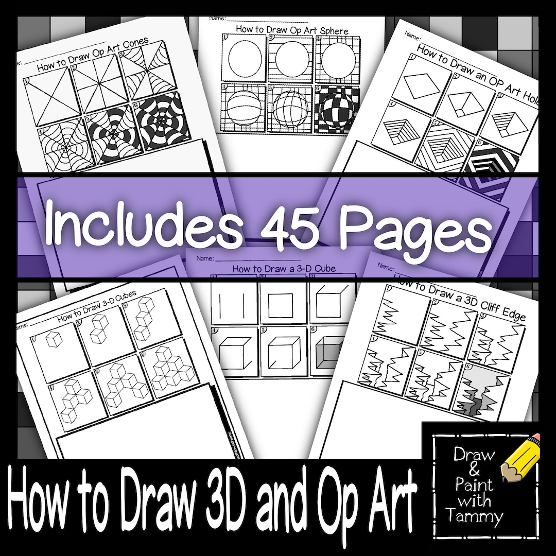 3D Drawing Guide: Optical Illusions, Step-by-step (digital Download) - Etsy