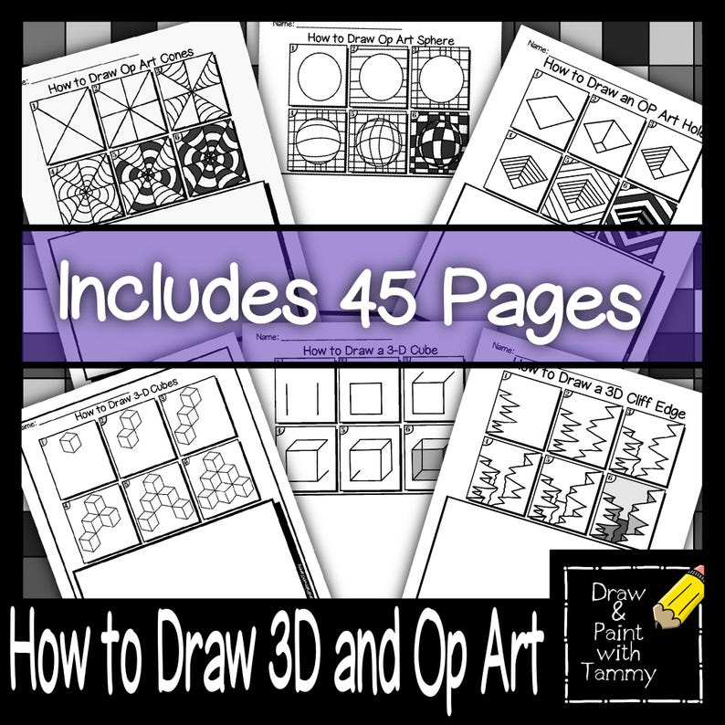 How to Draw Optical Illusions and 3D Drawing Guide With 45 Pages of ...
