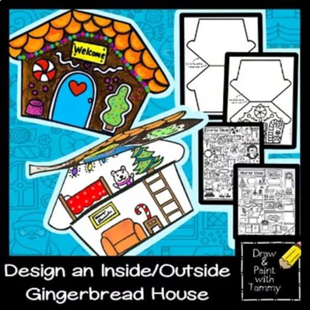 Design a Gingerbread House Winter Fold and Draw Christmas Craft ...