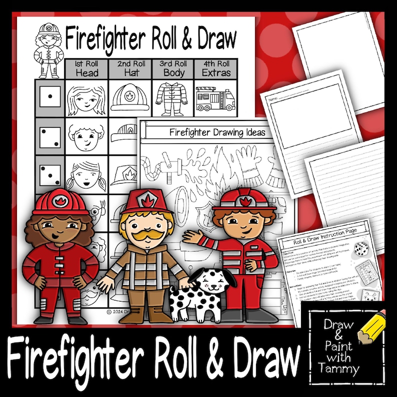 Roll a Community Helper Roll and Draw Art Game Bundle Sub Lesson With ...
