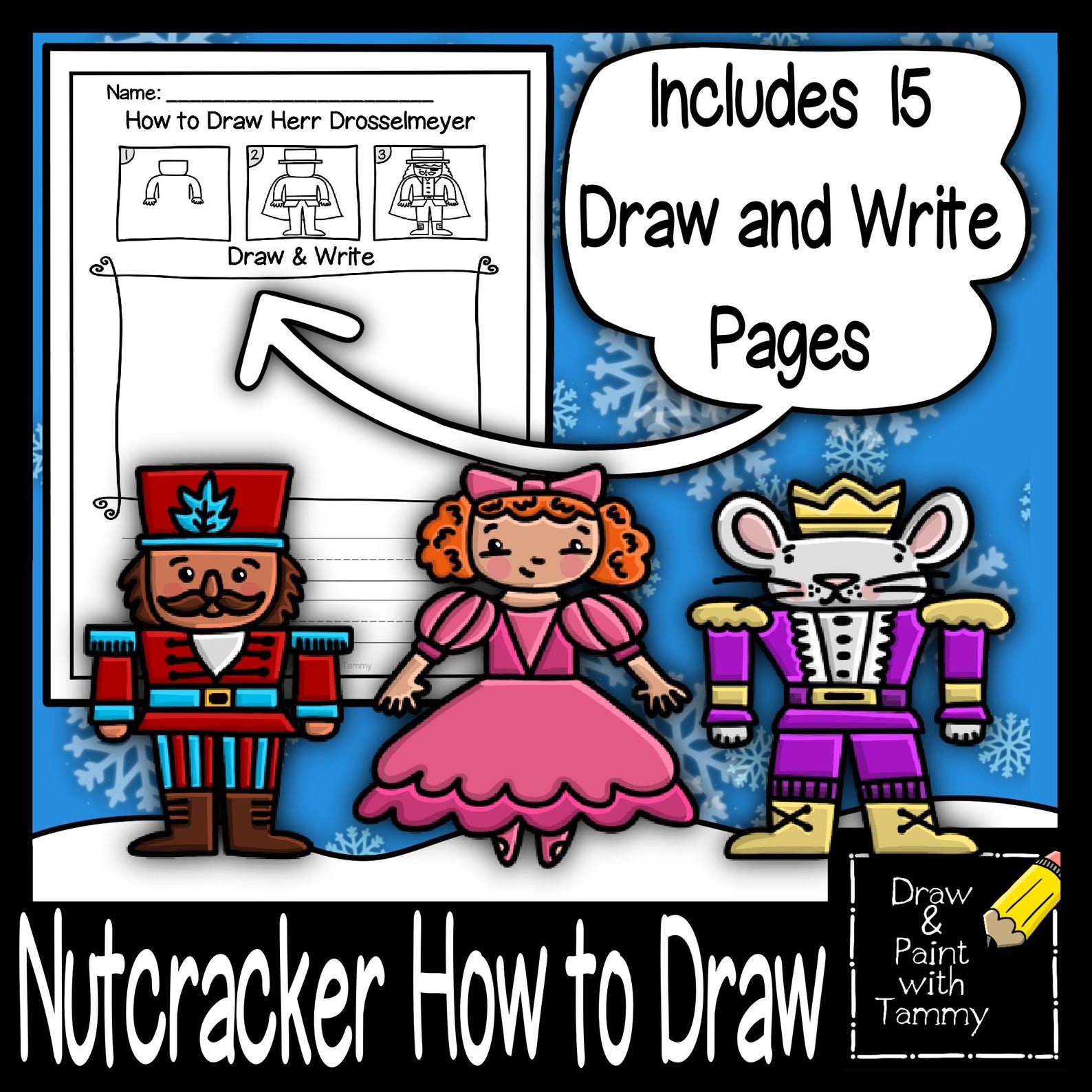 How to Draw Nutcracker Ballet Christmas Draw and Write Winter Craft ...