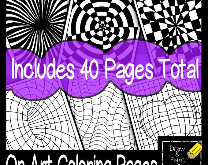 Printable Op Art Coloring Pages: 40 Optical Illusion Designs (digital ...