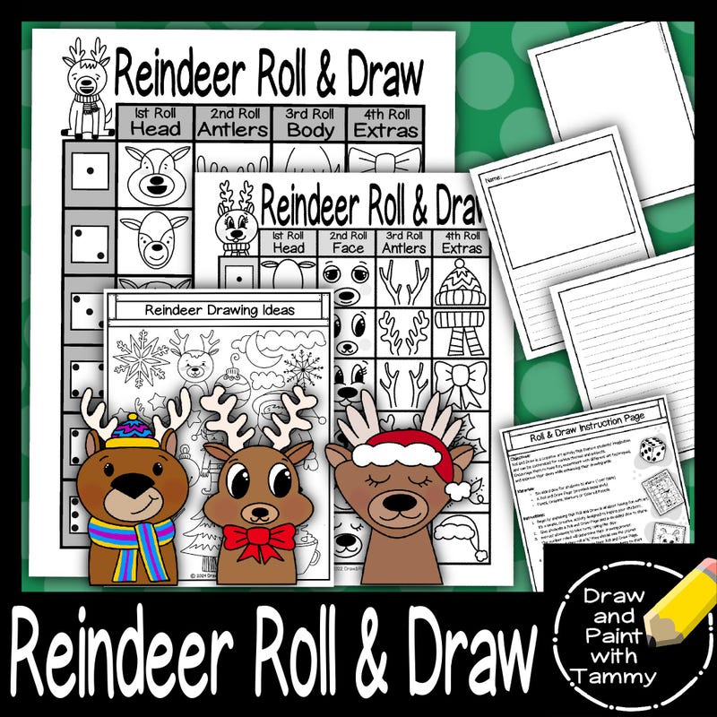 Draw Reindeer - Etsy