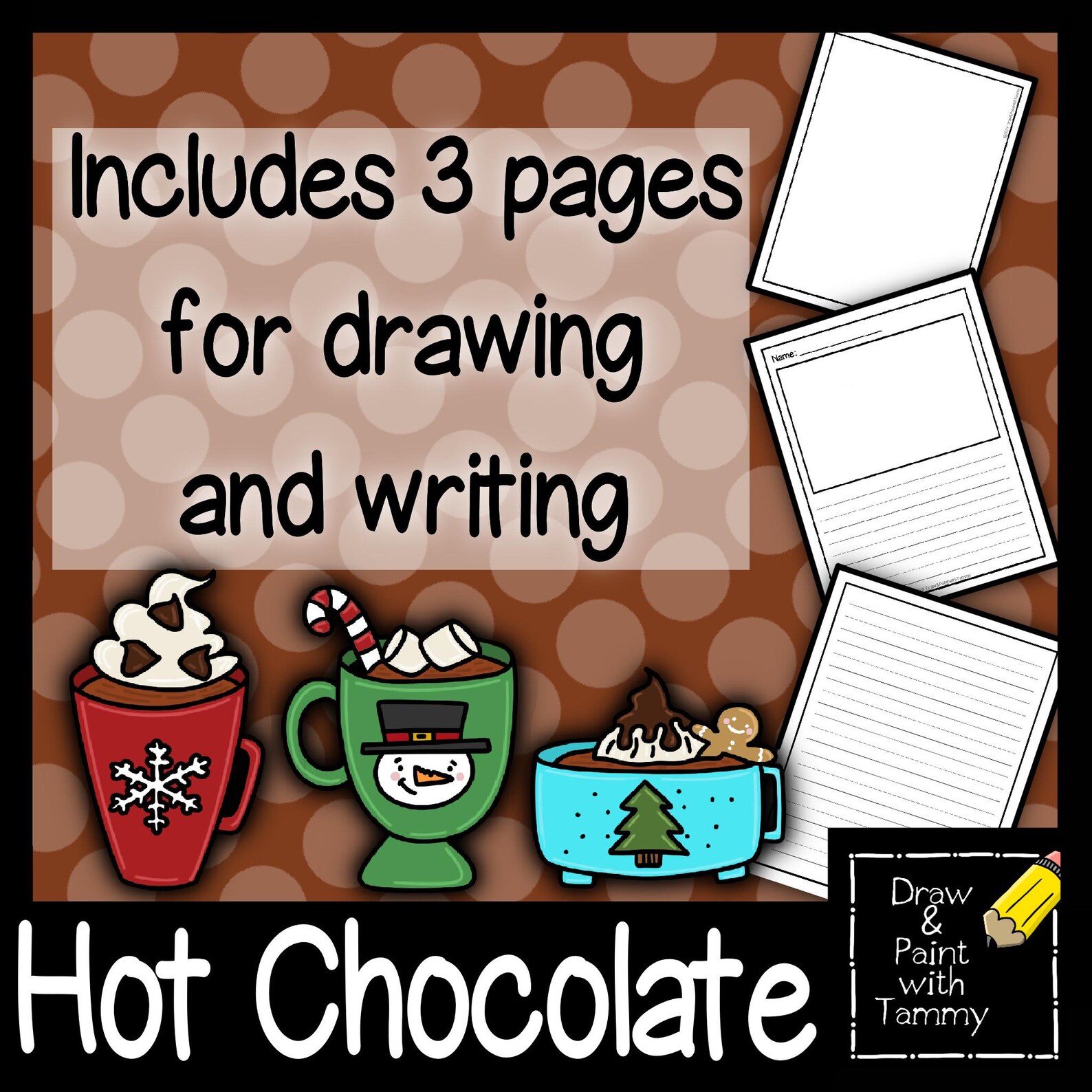 Roll a Hot Chocolate Roll and Draw Christmas Art Game Winter Art Sub ...