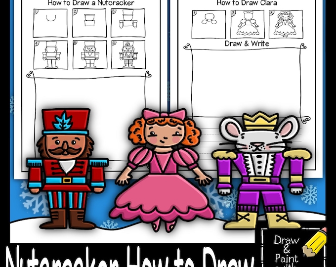 How to Draw Nutcracker Ballet Christmas Draw and Write Winter Craft ...