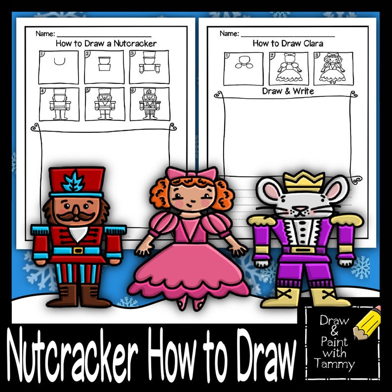 How to Draw Nutcracker Ballet Christmas Draw and Write Winter Craft ...