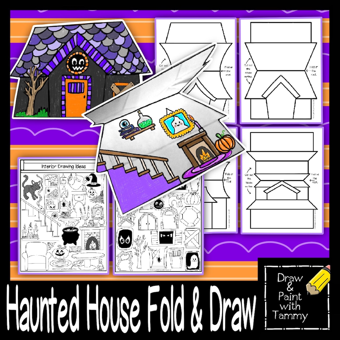Printable Design a Haunted House Fold and Draw Halloween Art Activity ...