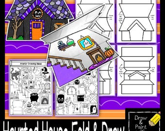 Printable Design a Haunted House Fold and Draw Halloween Art Activity ...