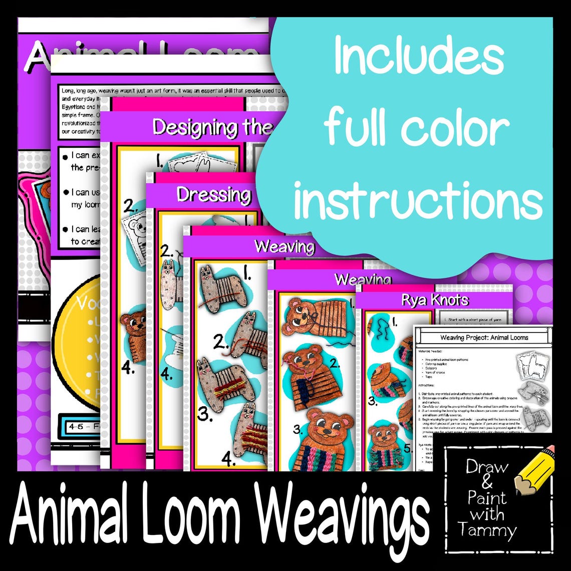 Weave an Animal Sweater Loom Weaving Art Lesson With Various Printable ...