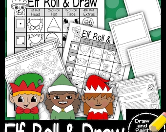Roll an Elf A Christmas Elf Roll and Draw Art Game Art Sub Activity for ...
