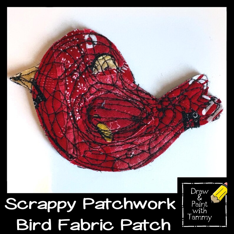 Scrappy Patchwork Bird Fabric Patch Sew-on or Iron-on Option - Etsy