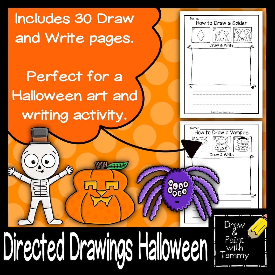 How to Draw Halloween Directed Drawing Halloween With Draw and Write ...