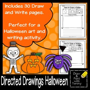 How to Draw Halloween Directed Drawing Halloween With Draw and Write ...