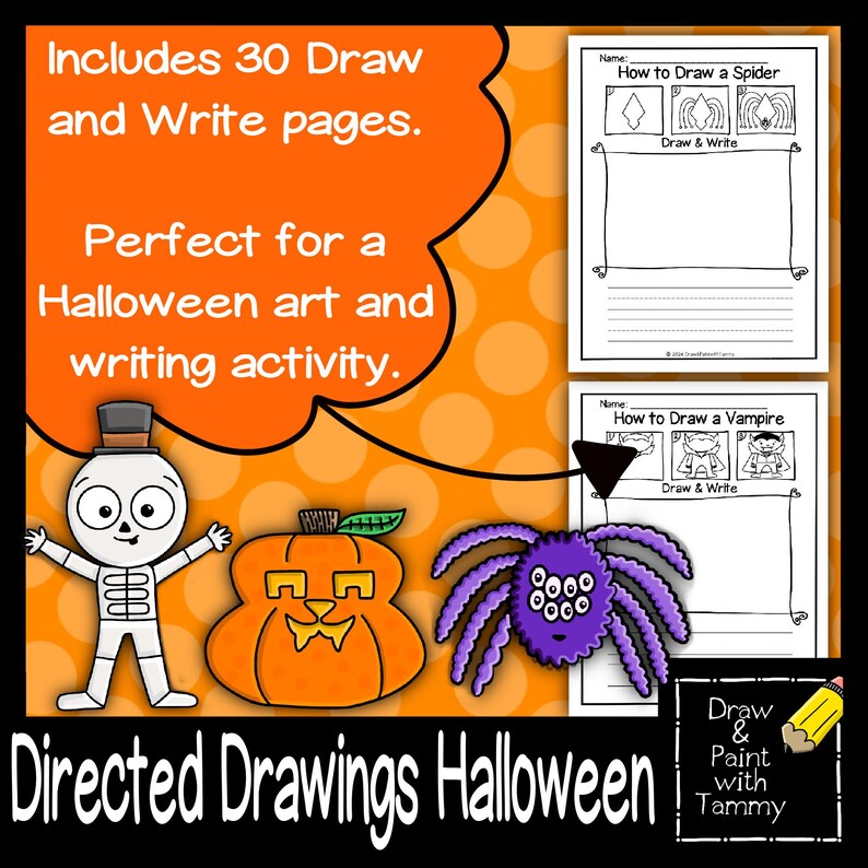 How to Draw Halloween Directed Drawing Halloween With Draw and Write ...