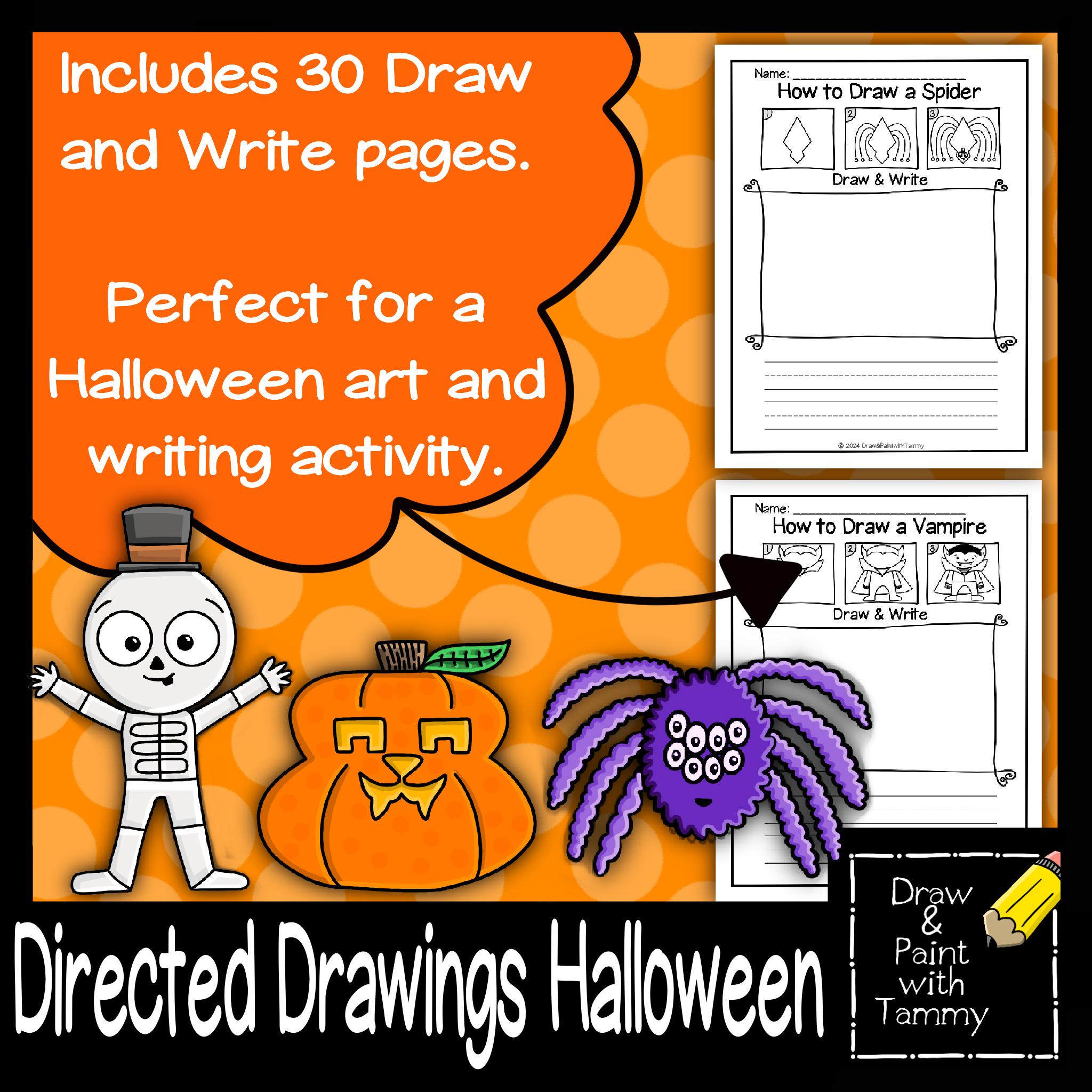 How to Draw Halloween Directed Drawing Halloween With Draw and Write ...