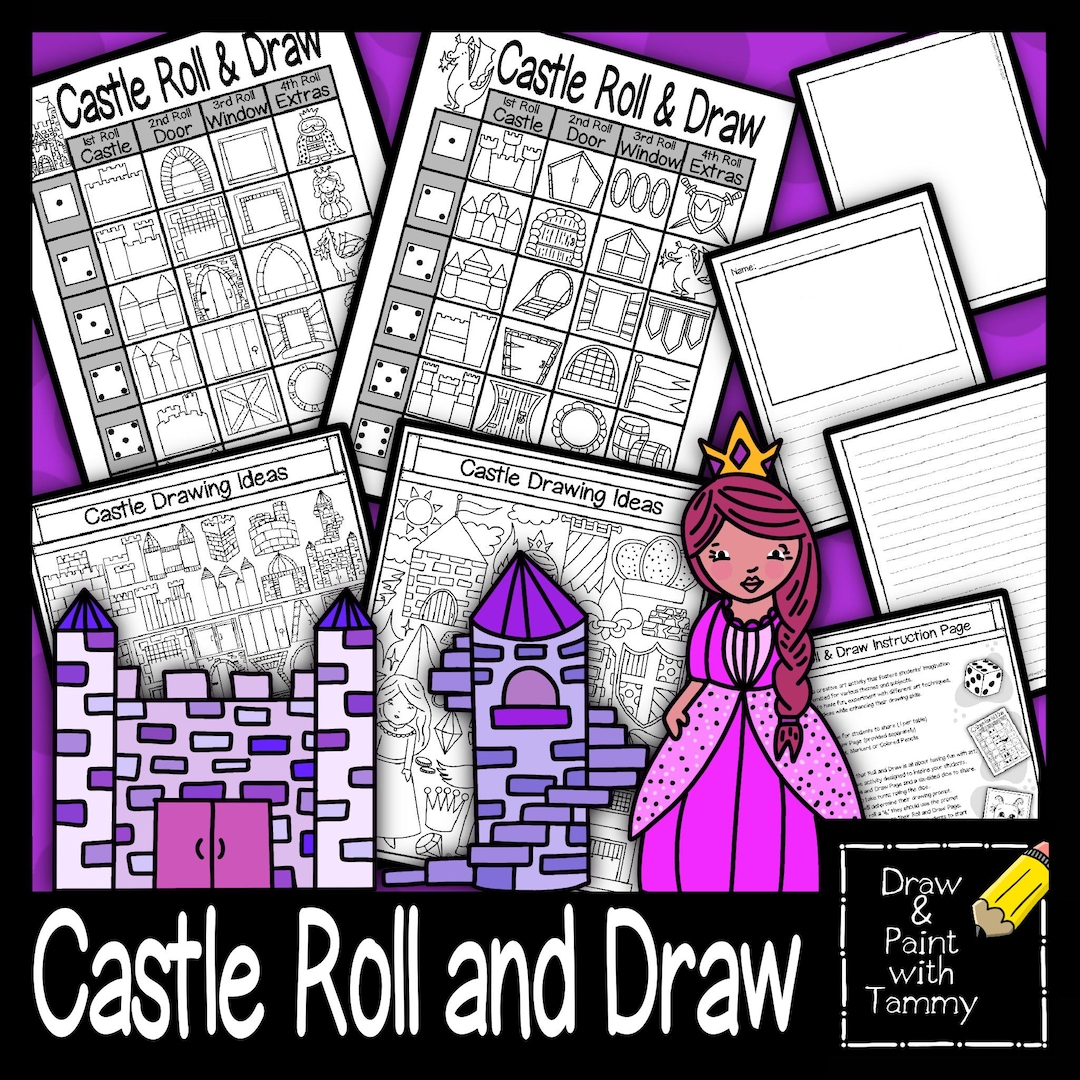 Castle Roll and Draw Art Game: Printable Art Lesson (PDF) - Etsy