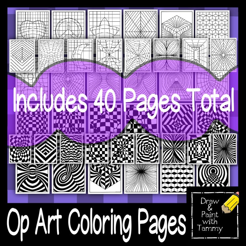 Printable Op Art Coloring Pages Art Sub Art Lesson Optical Illusion Art ...