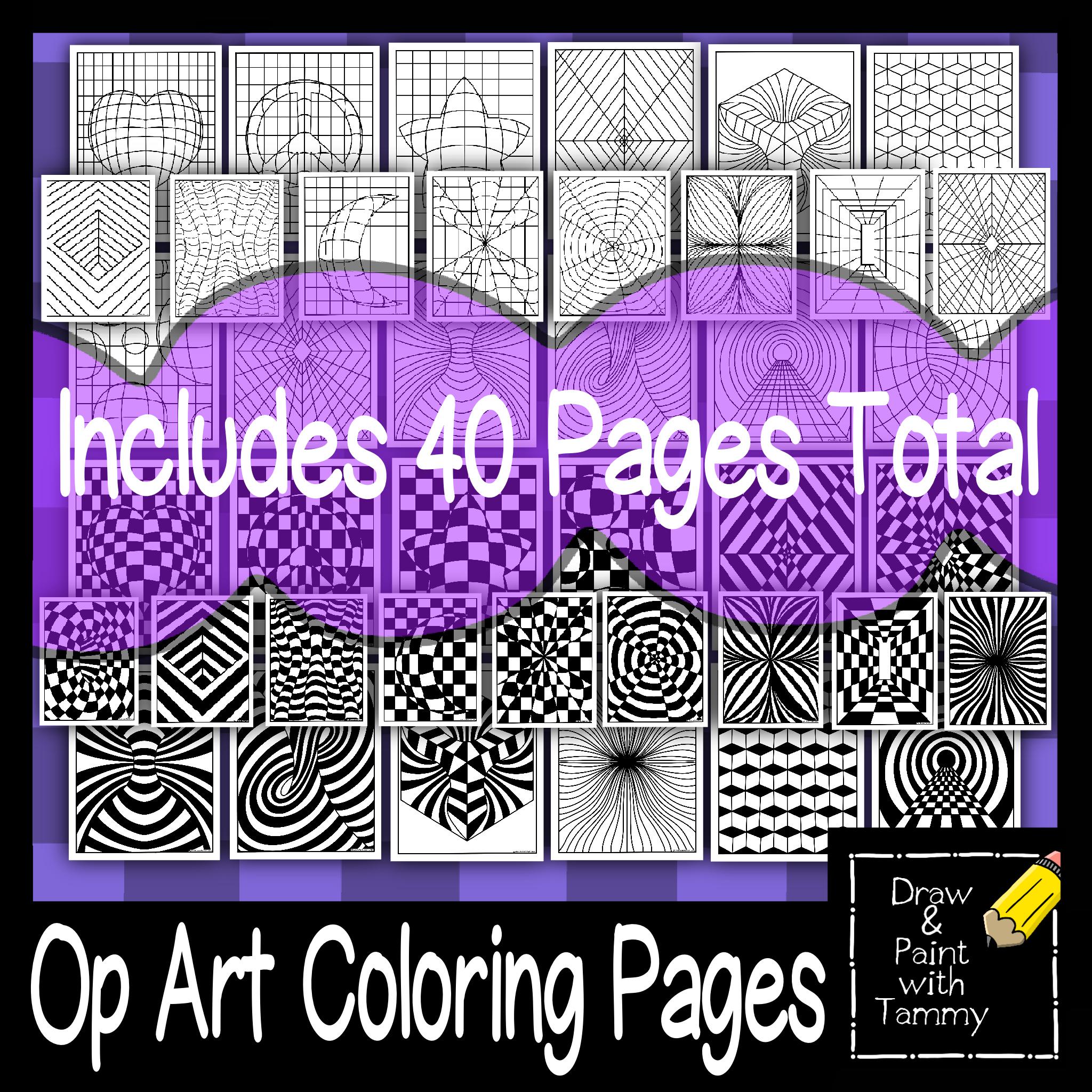 Printable Op Art Coloring Pages Art Sub Art Lesson Optical Illusion Art ...