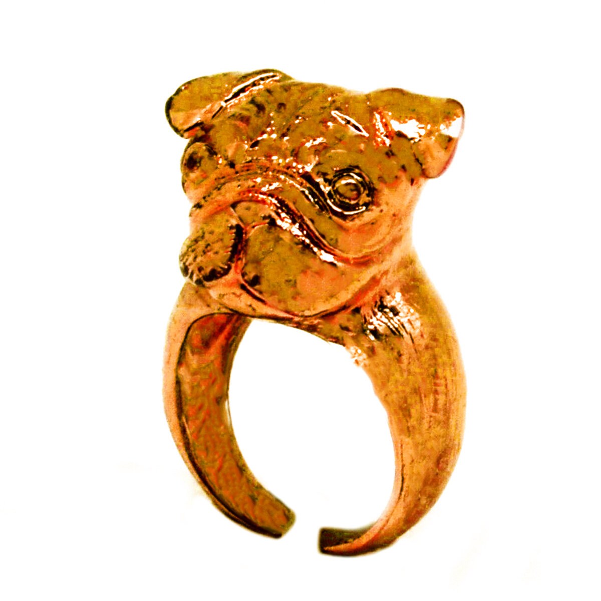 Rose Gold Pug Ring | Etsy